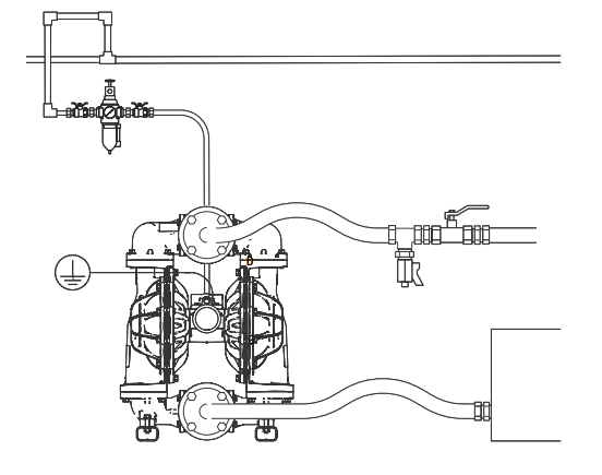 24K897 Graco Husky 3300 Series 3" Air Operated Diaphragm Pump 652002 ...