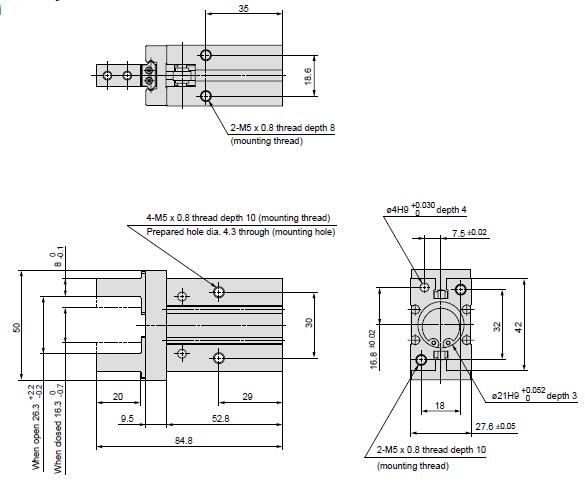 MHZ2-20D SMC Standard MHZ2 series High accuracy Parallel type air ...